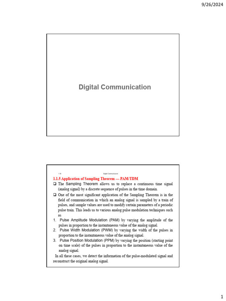 Lec_2_1 | PDF | Sampling (Signal Processing) | Modulation
