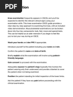 OSCE Knee Examination Checklist | PDF | Knee | Joints