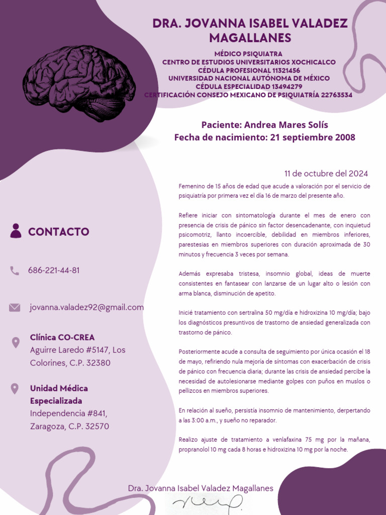 Andrea Mares Solís | PDF | Especialidades Medicas | Medicina