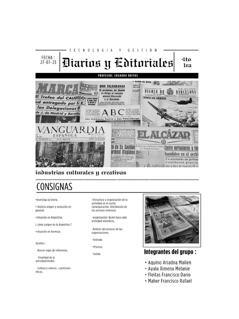 Tecnología y Gestion (1) - 1 | PDF | Publicación | Periódicos