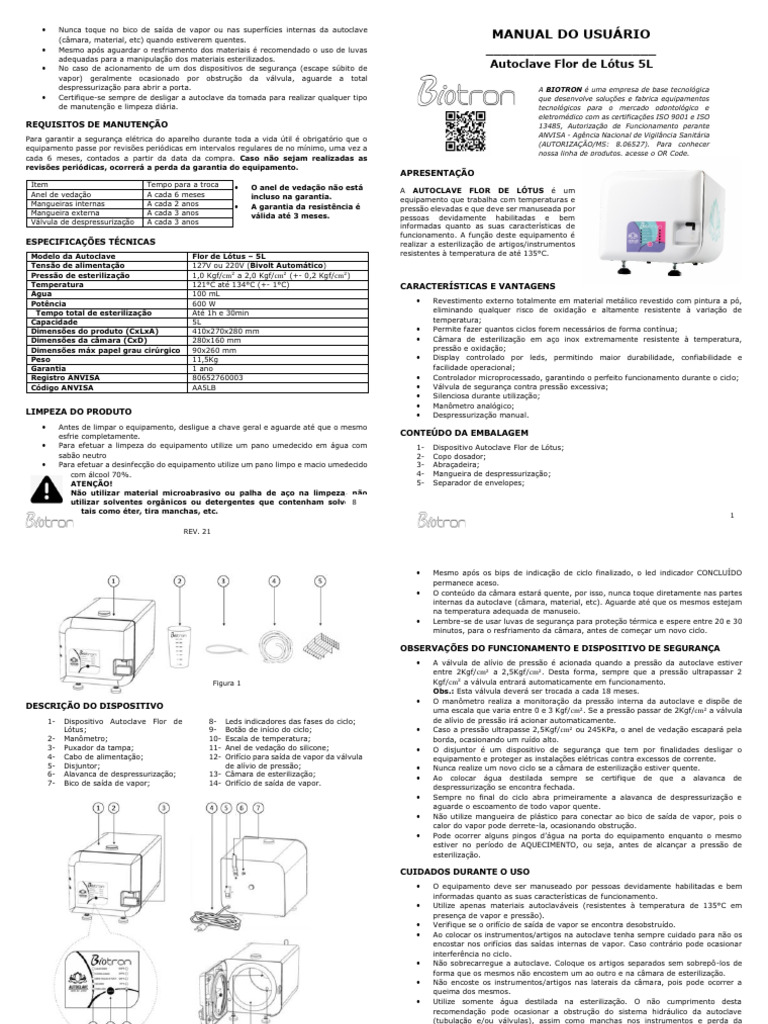 manual-usuario-autoclave-flor-de-lotus-5l-biotron | PDF | Esterilização ... manual-usuario-autoclave-flor-de-lotus-5l-biotron | PDF | Esterilização ...