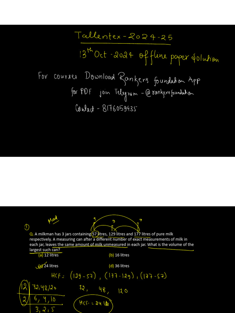 Math 13th oct 24 paper solution | PDF | Euclidean Geometry | Elementary ...