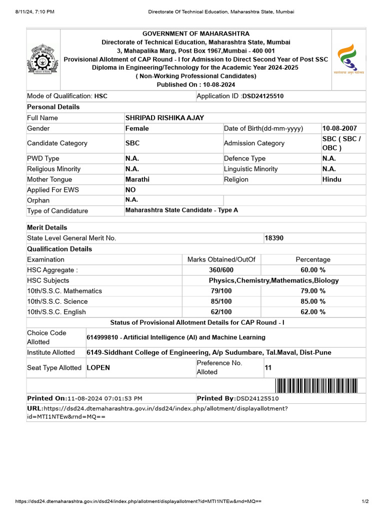Rishika 1st Cap Confirm | PDF