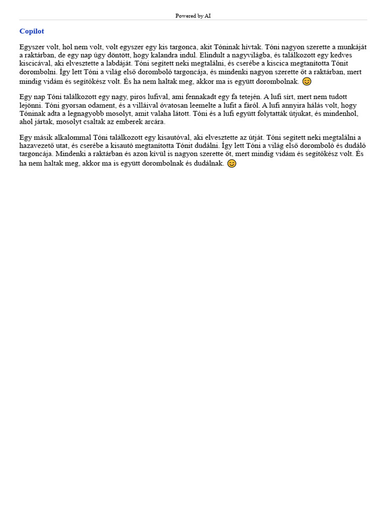 Tóni, A Targonca 1 | PDF