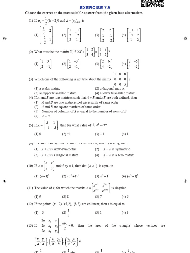 11th Mathematics-Vol-2 English Medium Text-44-47 Cropped | PDF | Matrix ...