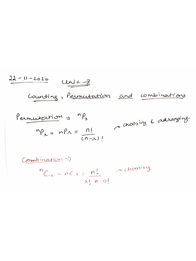 Counting, Permutations and Combination | PDF