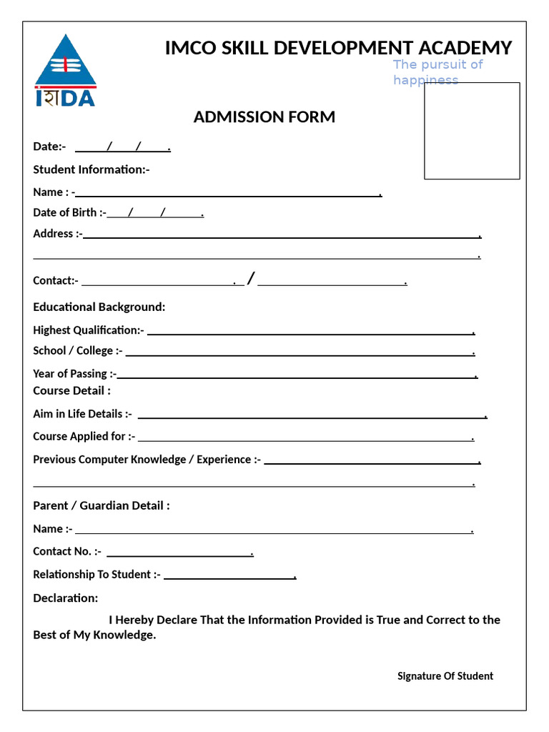 ISDA Admission Form | PDF