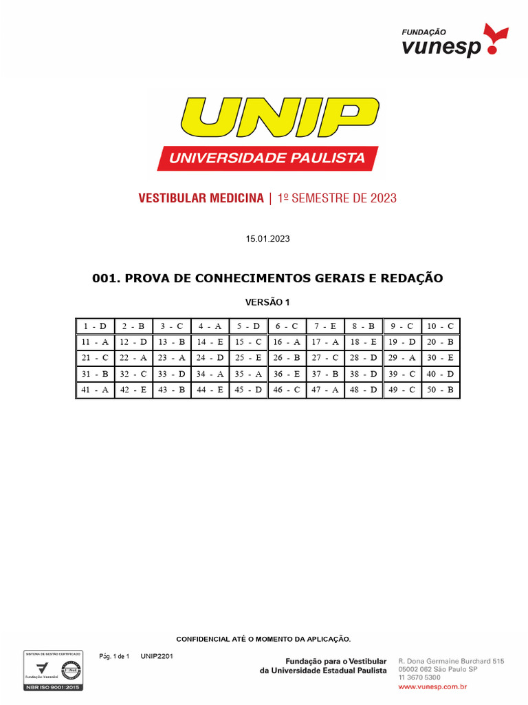 Unip Gabarito | PDF