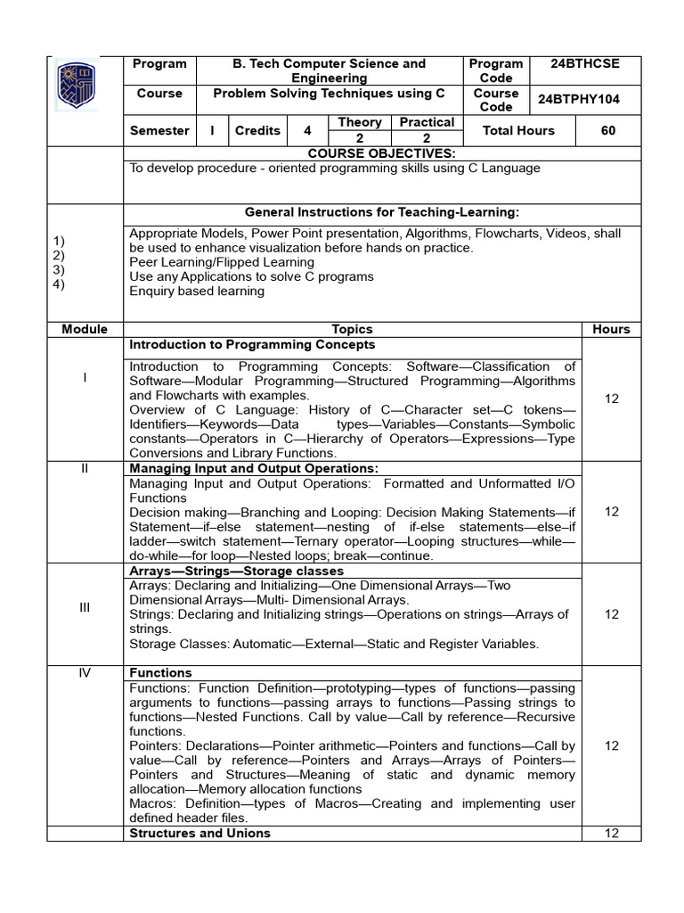 Problem Solving Technique Using C-1-2 | PDF | Pointer (Computer ...