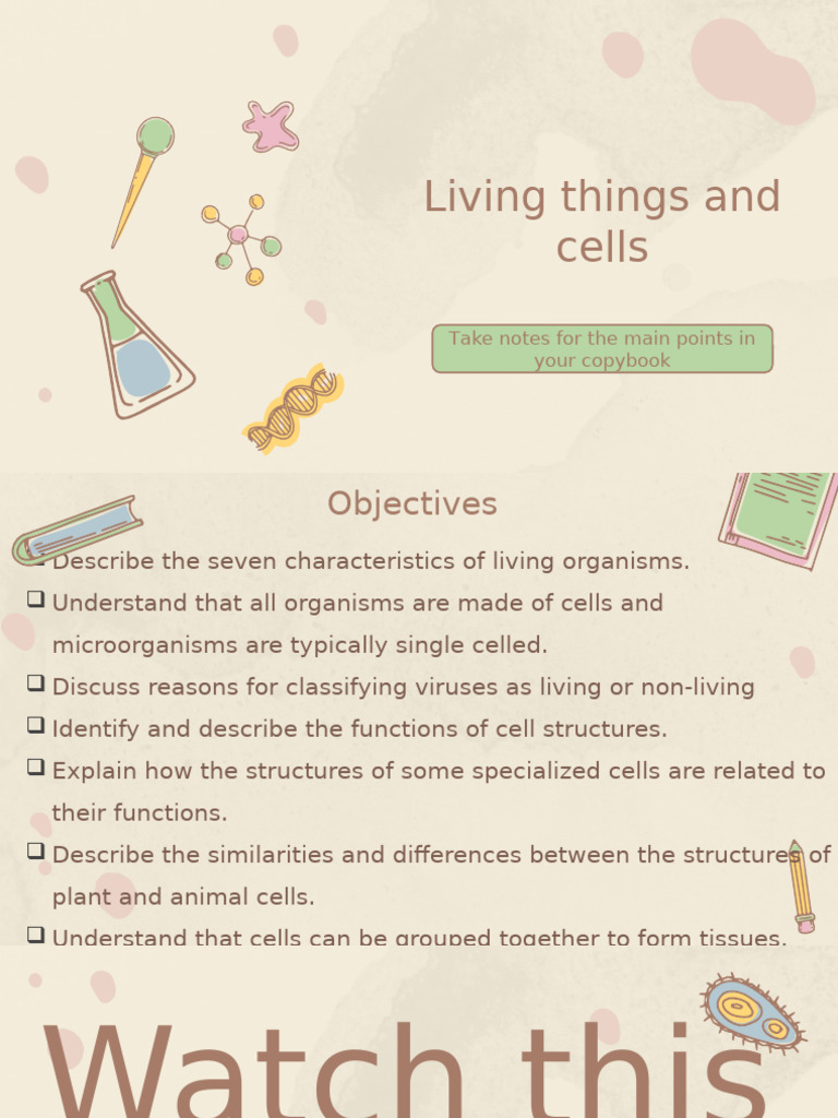 Cells and Living Things | PDF | Cell (Biology) | Vacuole