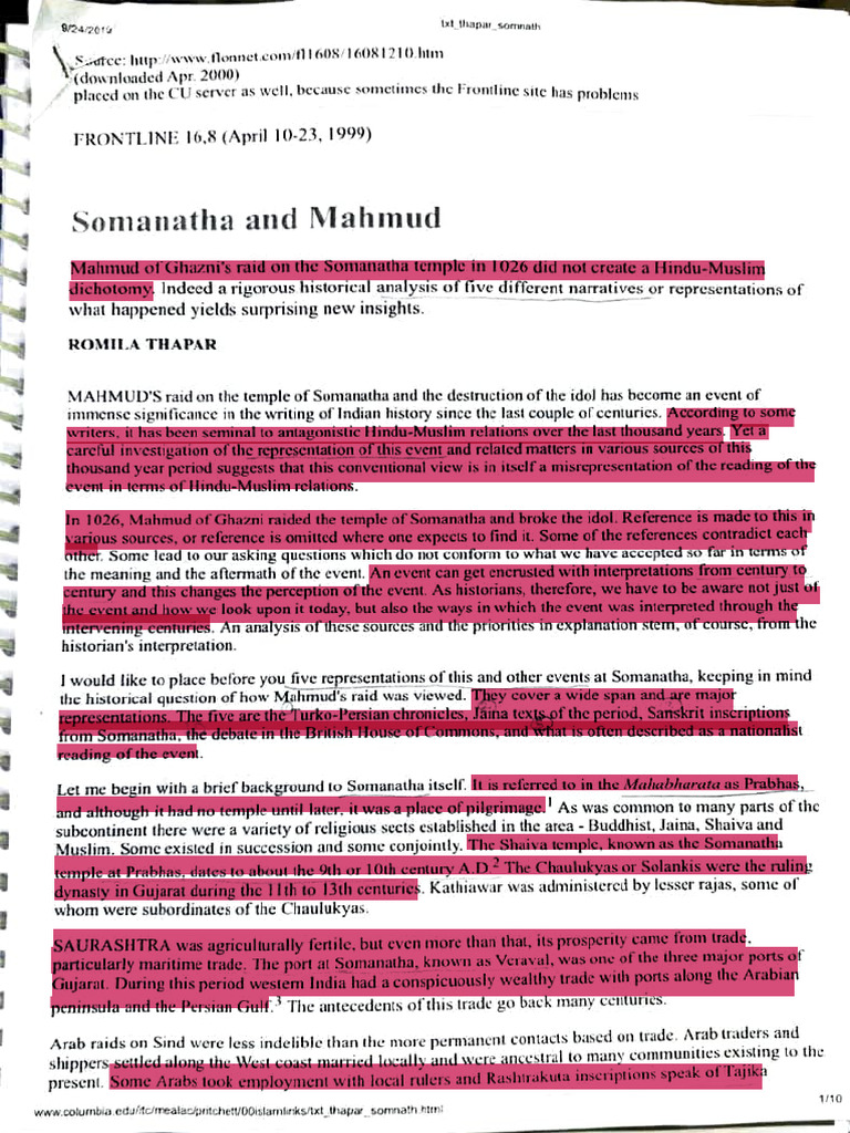 Romila Thapar Communalism | PDF