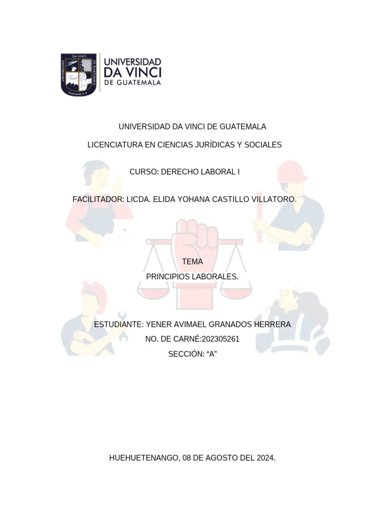 Principios Derecho Laboral Pdf Derecho Laboral Justicia Social