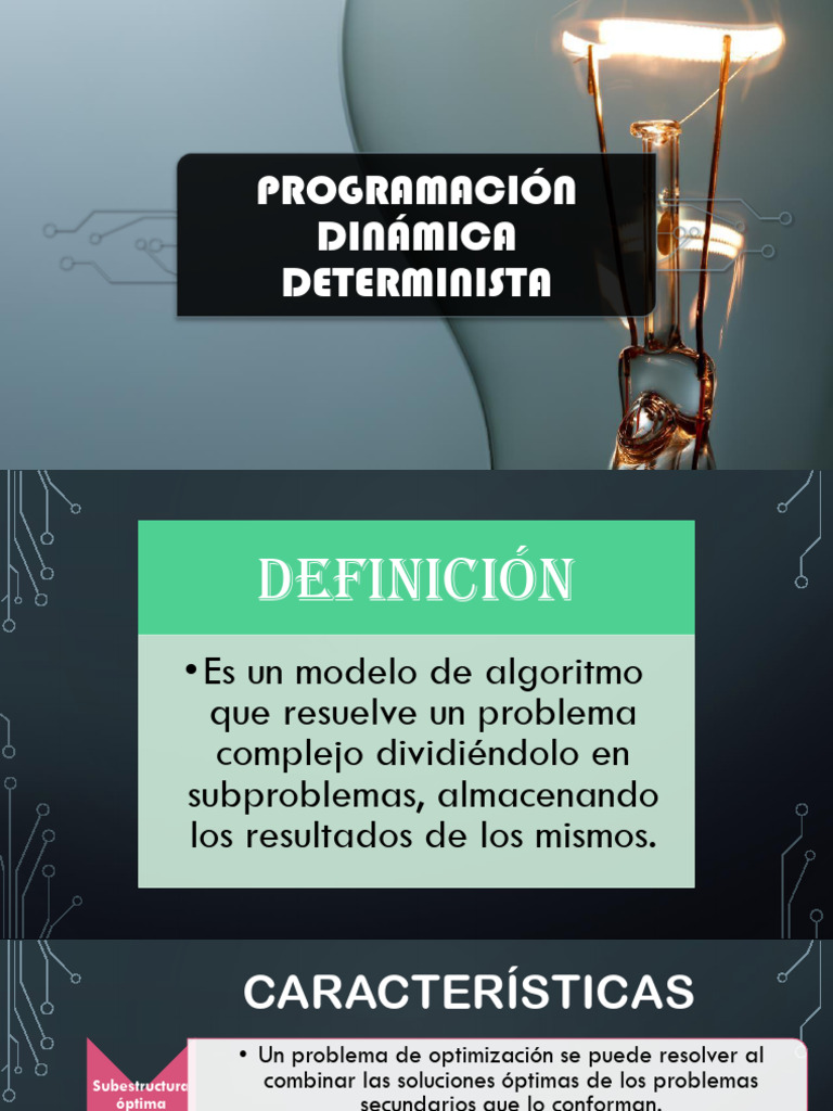 Programación Dinámica Determinista | PDF | Programación dinámica ...