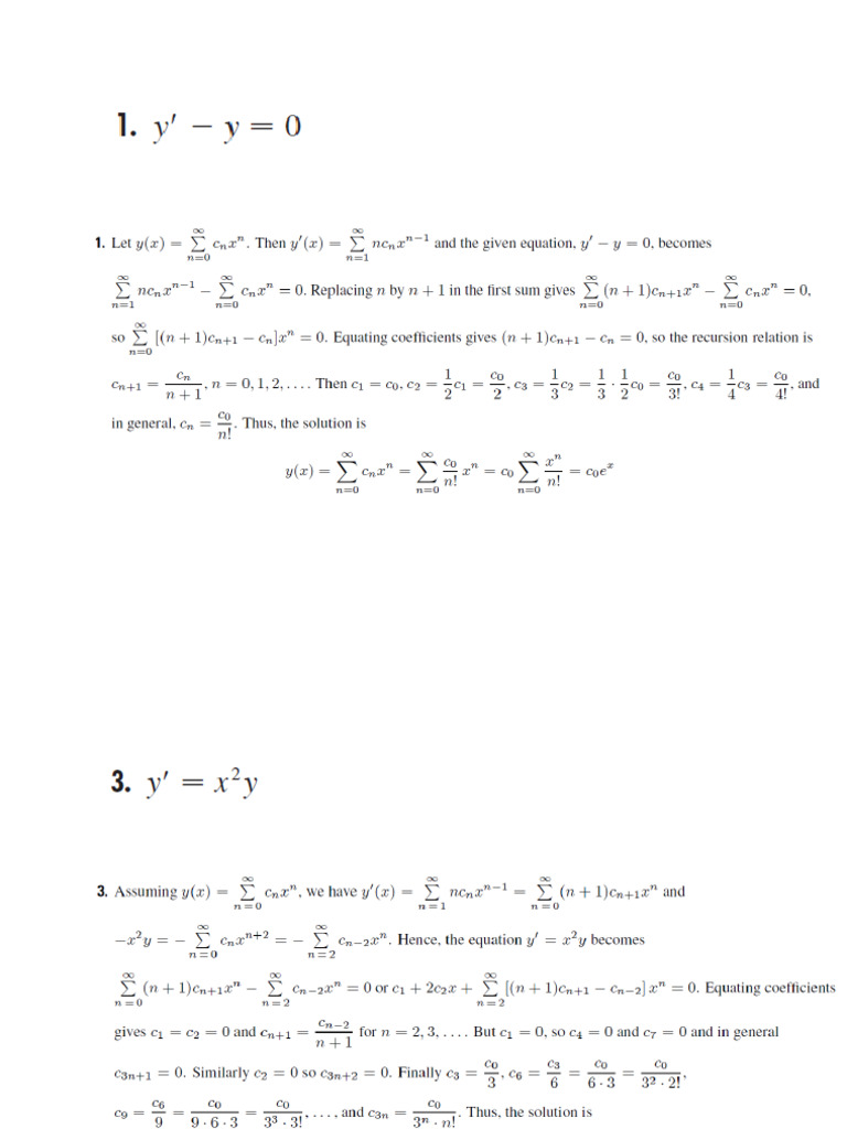 Answers_Exercise_Series_Solutions_ODE | PDF