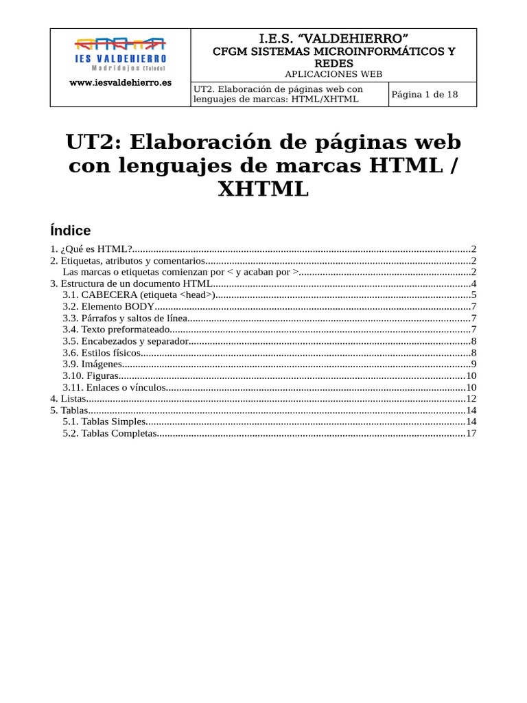 Introducción a HTML y su Estructura | PDF | HTML | Red mundial