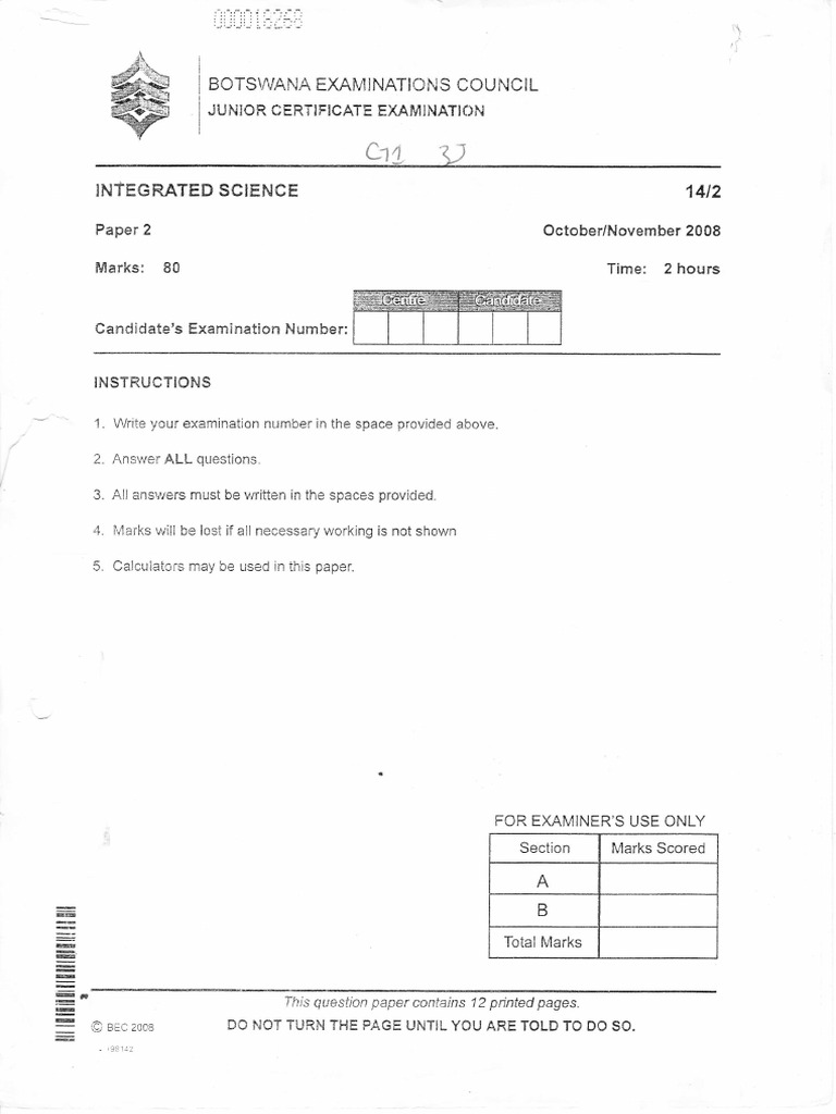 Science Past Papers | PDF | Nutrients | Water