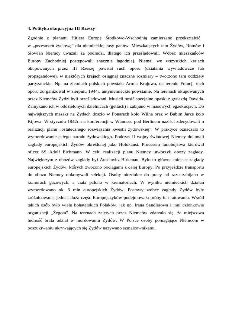 Polityka Okupacyjna III Rzeszy | PDF