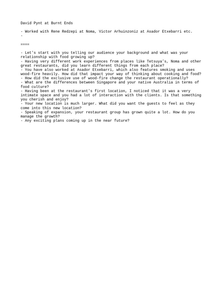 Pynt Burnt Ends | PDF