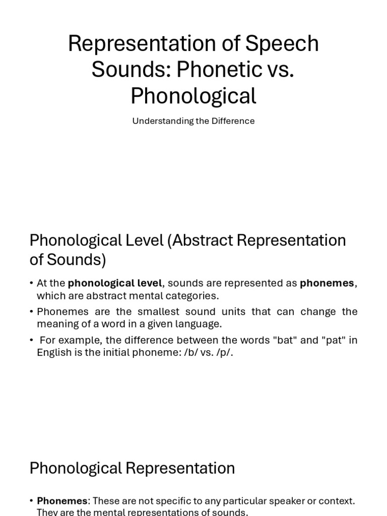 Representation of Speech Sounds | PDF | Phoneme | Phonology