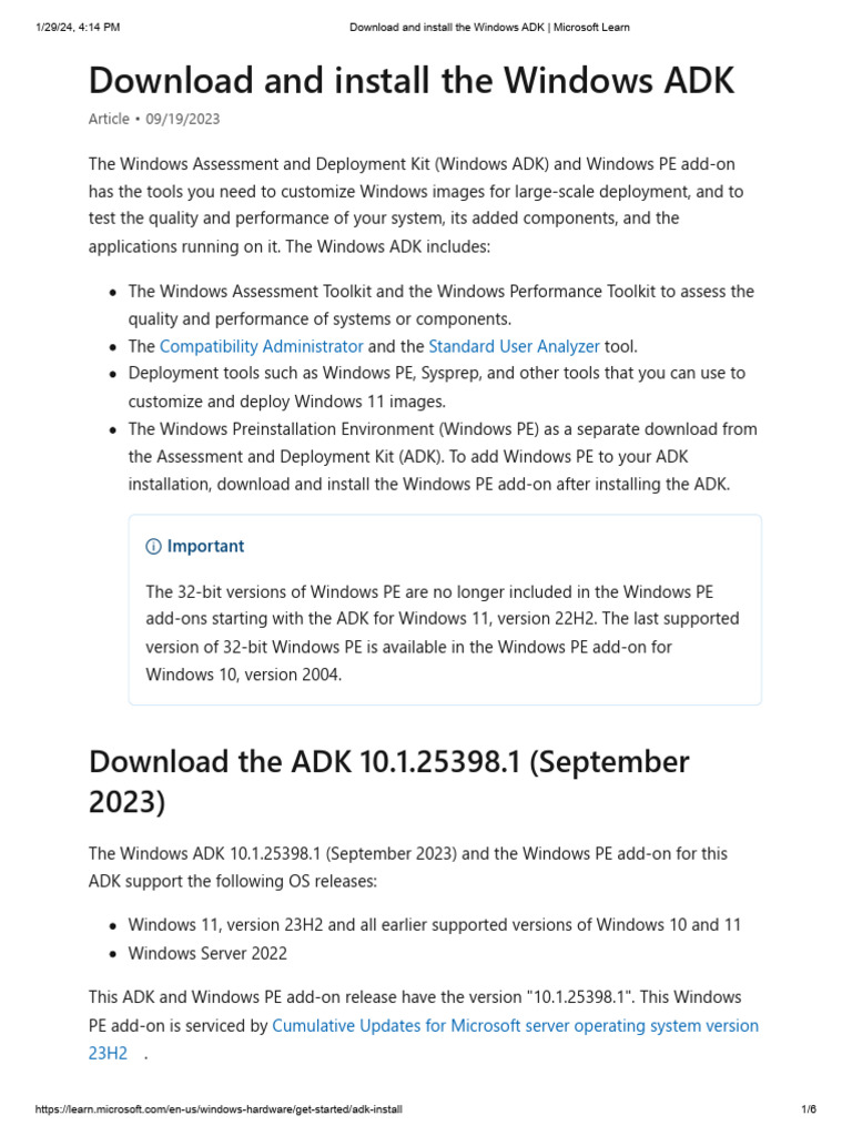 and Install The Windows ADK - Microsoft Learn | PDF | Microsoft Windows ...
