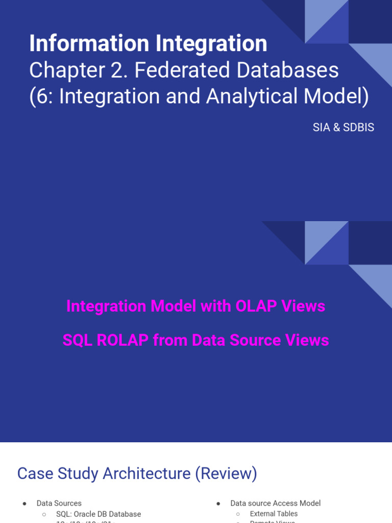 Federated Database Integration Models | PDF | Data Management | Data ...