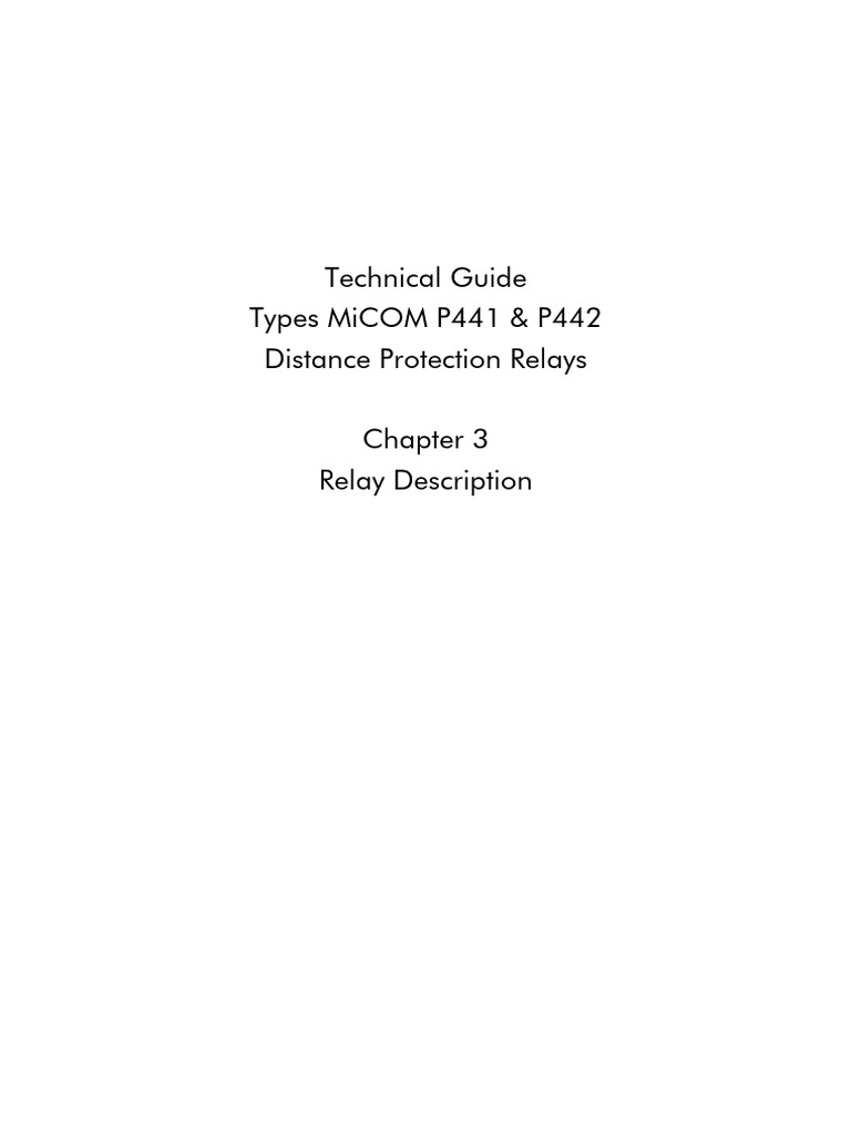MiCOM P441 & P442 Relay Overview | PDF | Power Supply | Input/Output