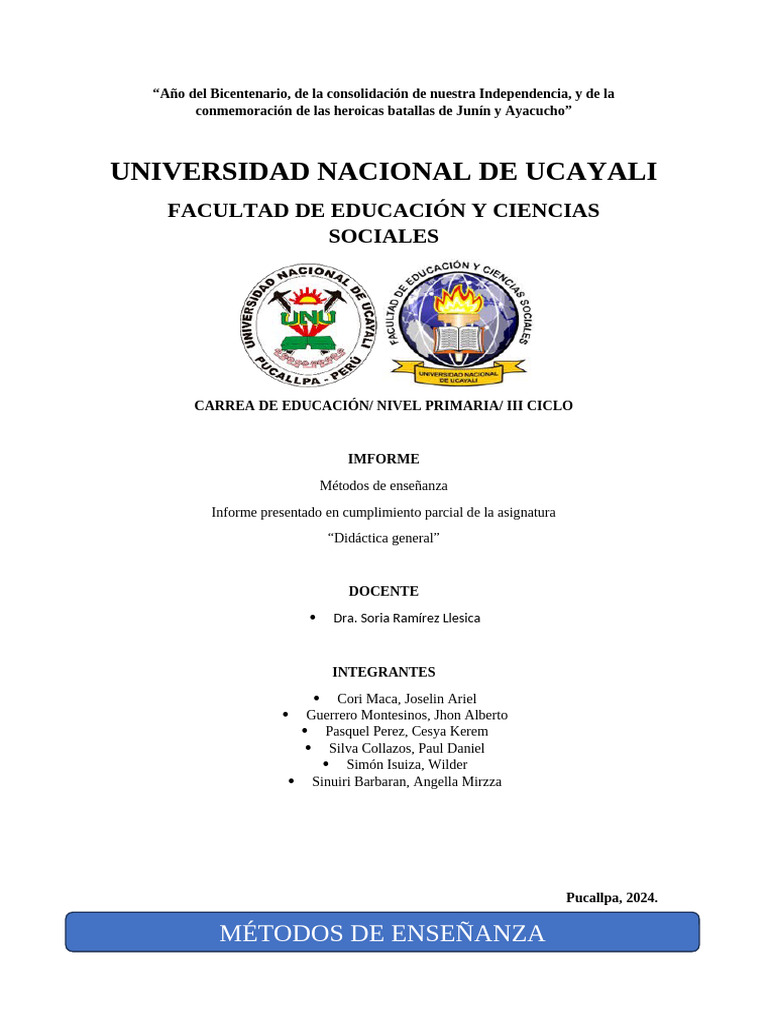 Métodos De Enseñanza Pdf Aprendizaje Pensamiento