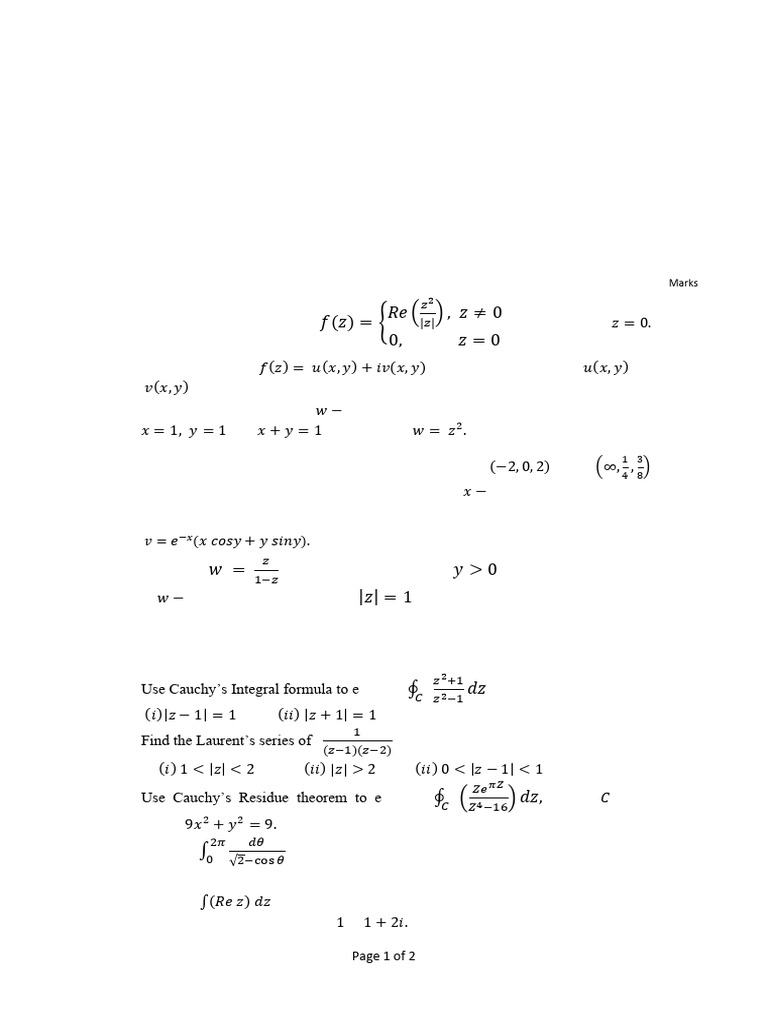 Linear Algebra & Complex Analysis Exam | PDF | Complex Number | Geometry