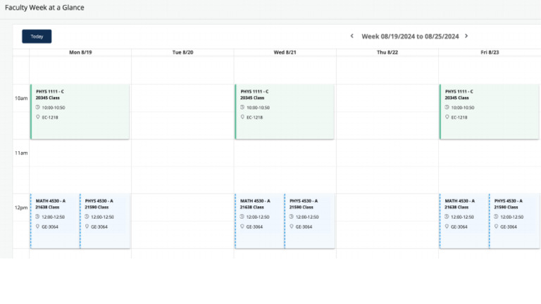 Fall 2024 Schedule | PDF