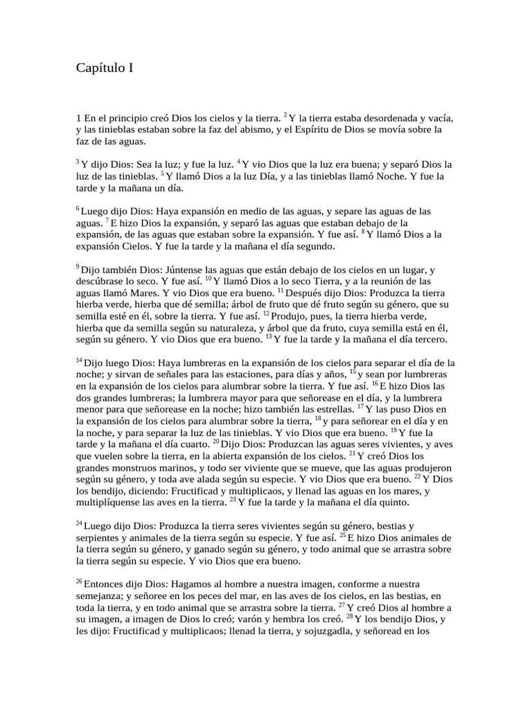 Genesis Capitulo I | PDF | Tierra