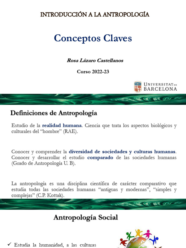 Presentación Conceptos Claves de Antropología | PDF | Antropología ...