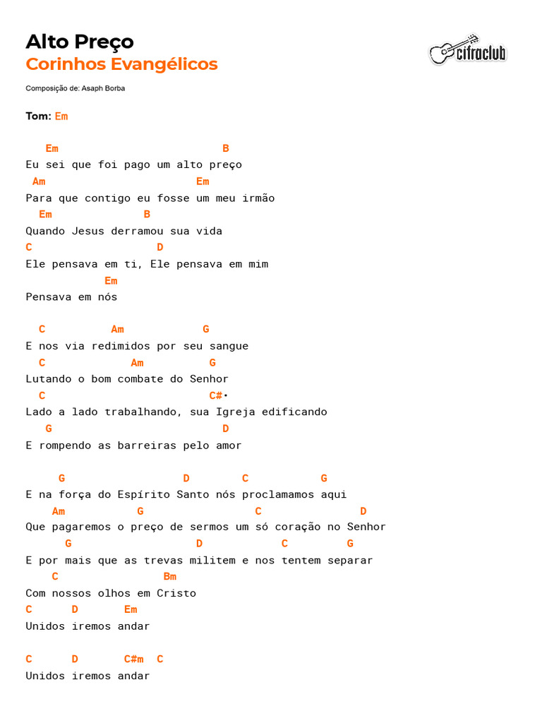 Cifra Club - Corinhos Evangélicos - Alto Preço | PDF