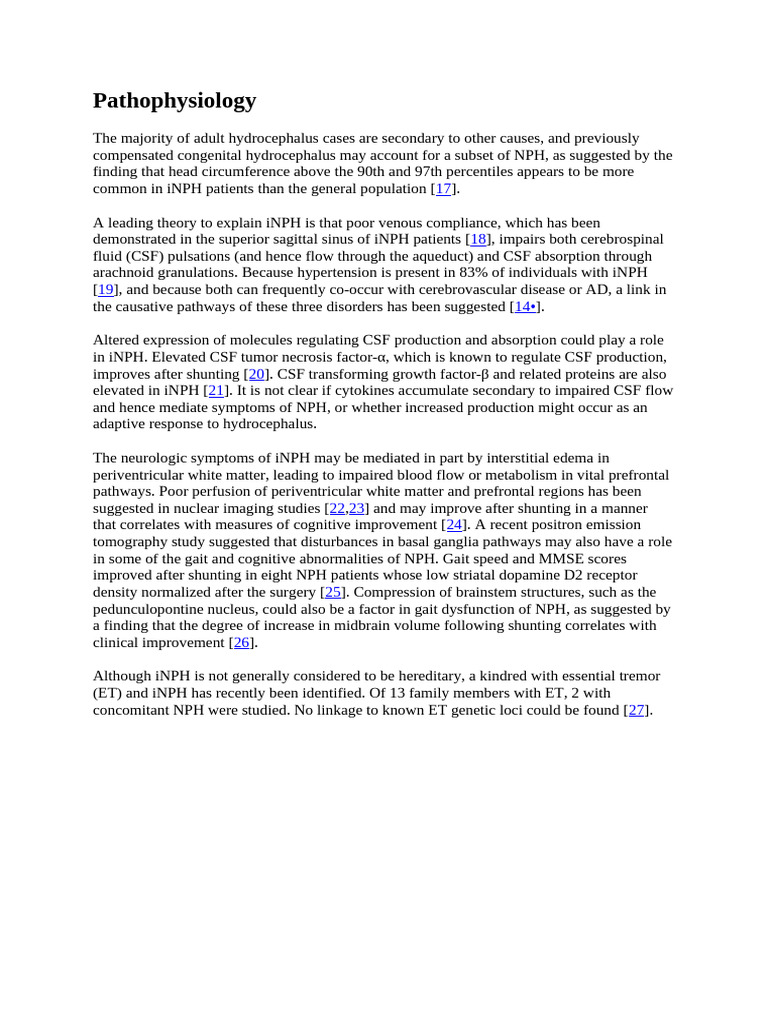 Pathophysiology of Hydrocephalus | PDF | Cerebrospinal Fluid | Clinical ...