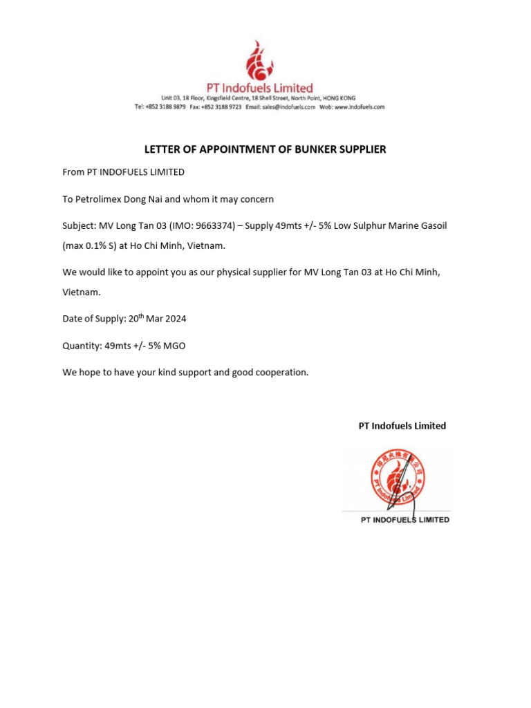 MV Long Tan 03.. | PDF | Finance & Money Management