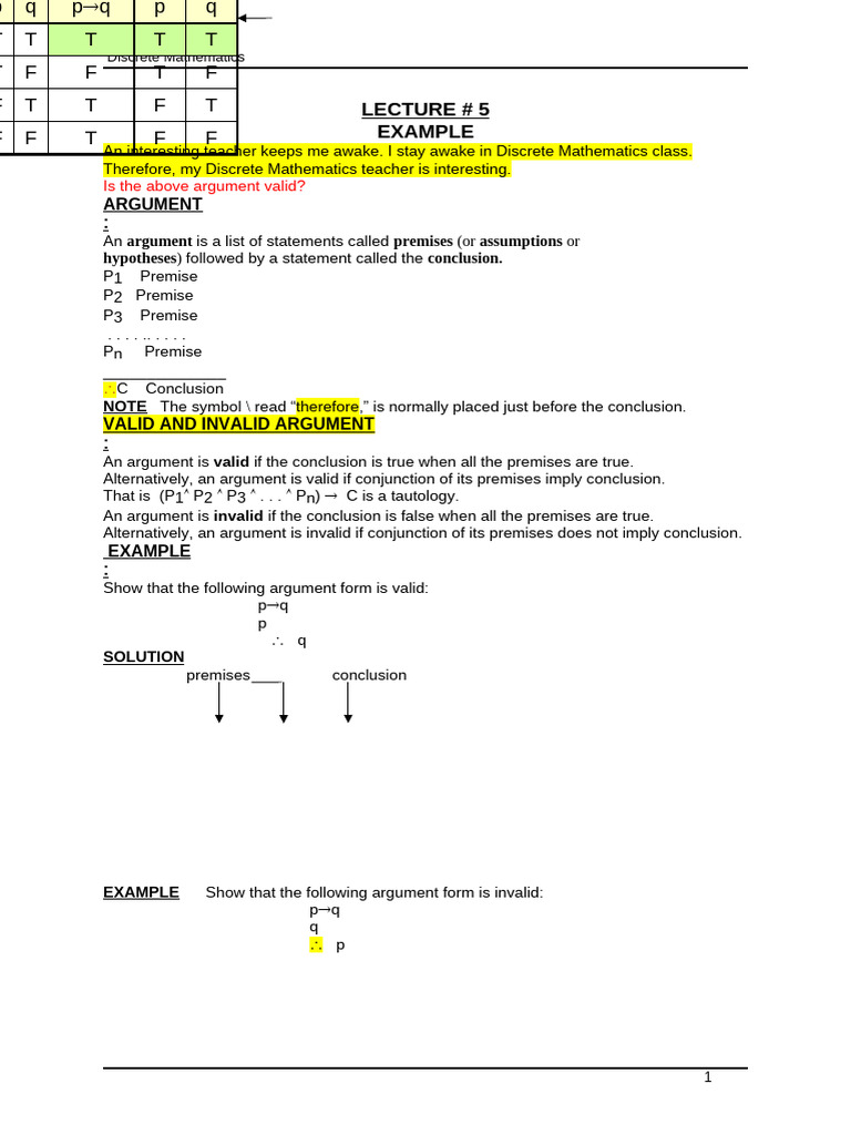 Lecture 05 | PDF | Argument | Syntax (Logic)