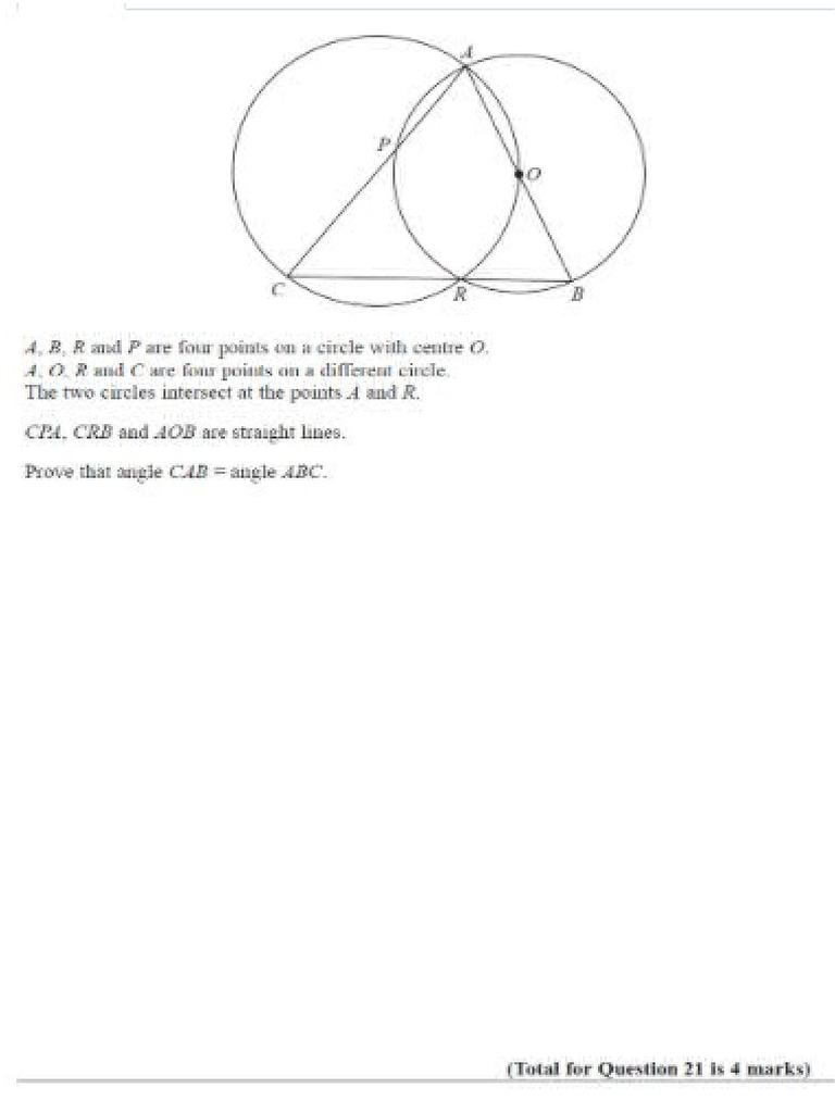 Circle Theorems - Past Paper Qus | PDF