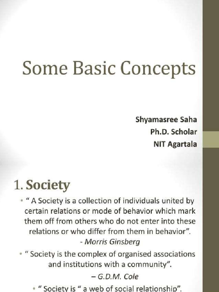 Socioloy Basic Concepts | PDF