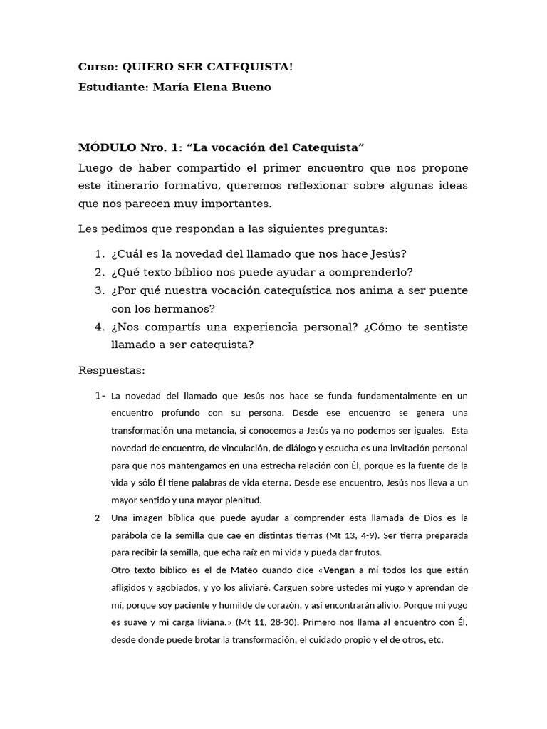 Módulo 1 - Quiero Ser Catequista - María Elena Bueno | PDF | Jesús