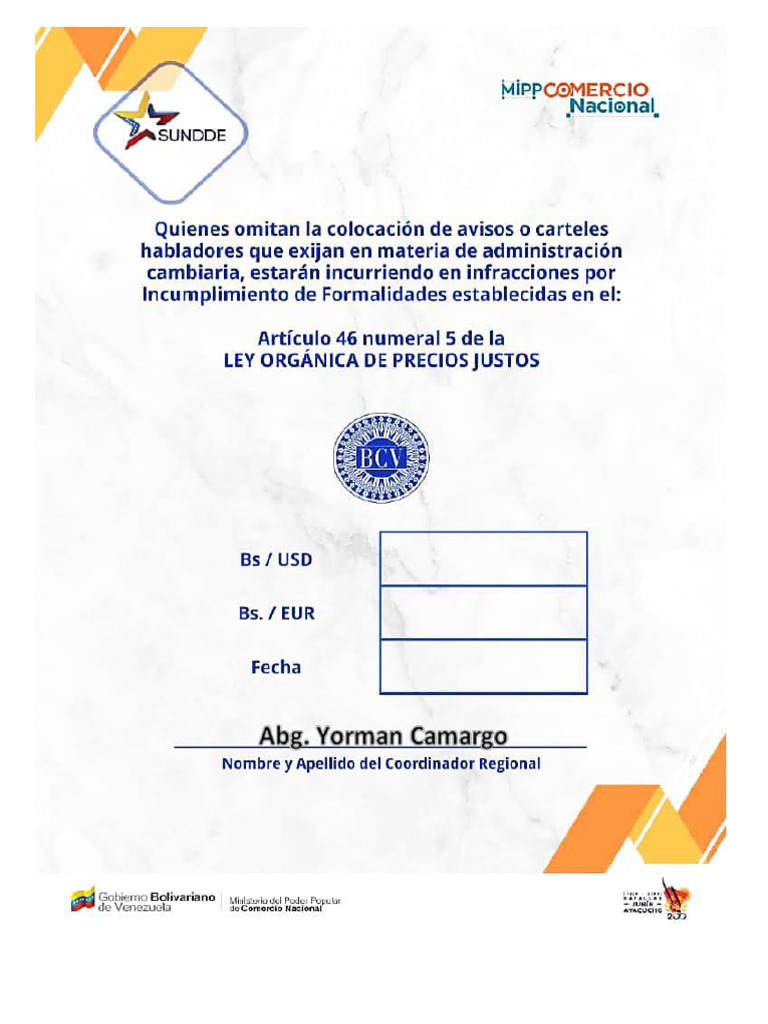 Cartel Sundde Con Nombre Coordinador | PDF