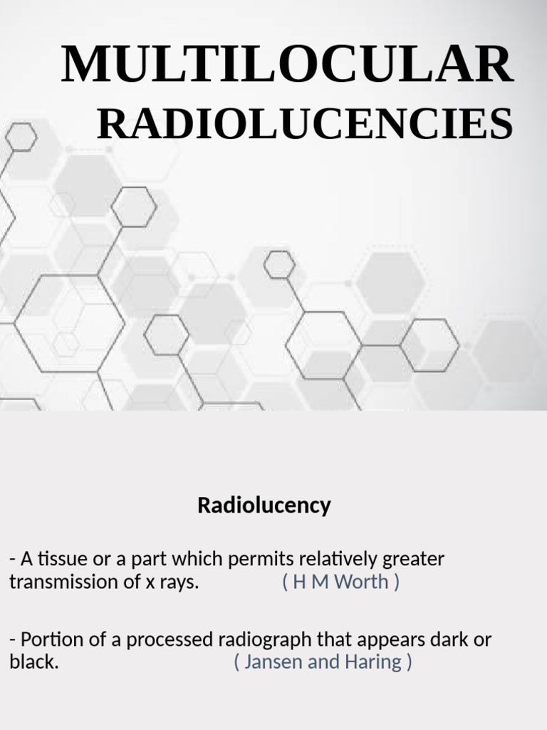Differential Diagnosis of Multilocular Radiolucencies | PDF | Bone ...