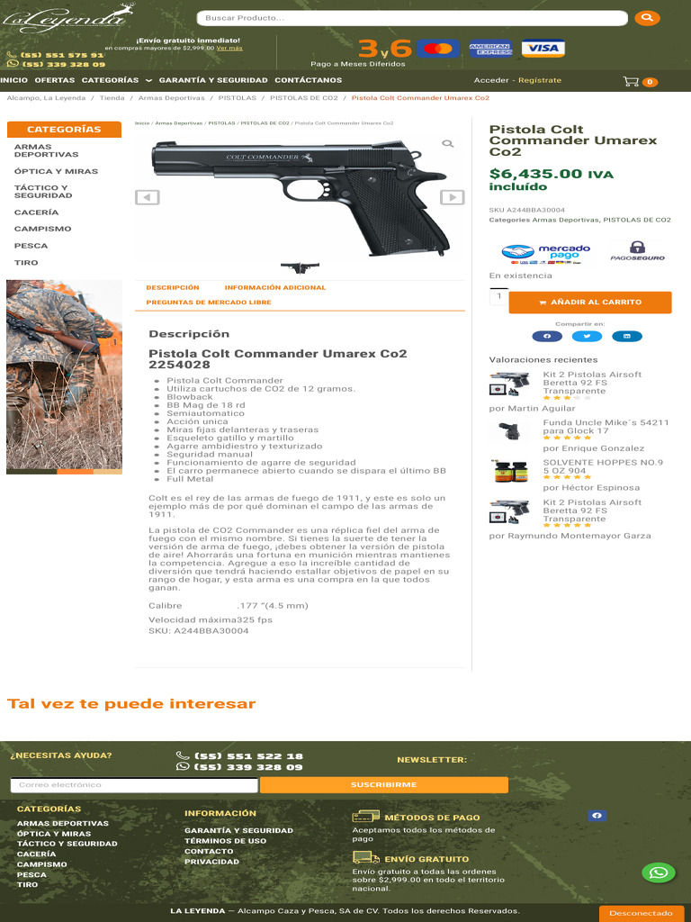 Pistola Colt Commander Co2 1911 | PDF | Pistola | Armas de fuego