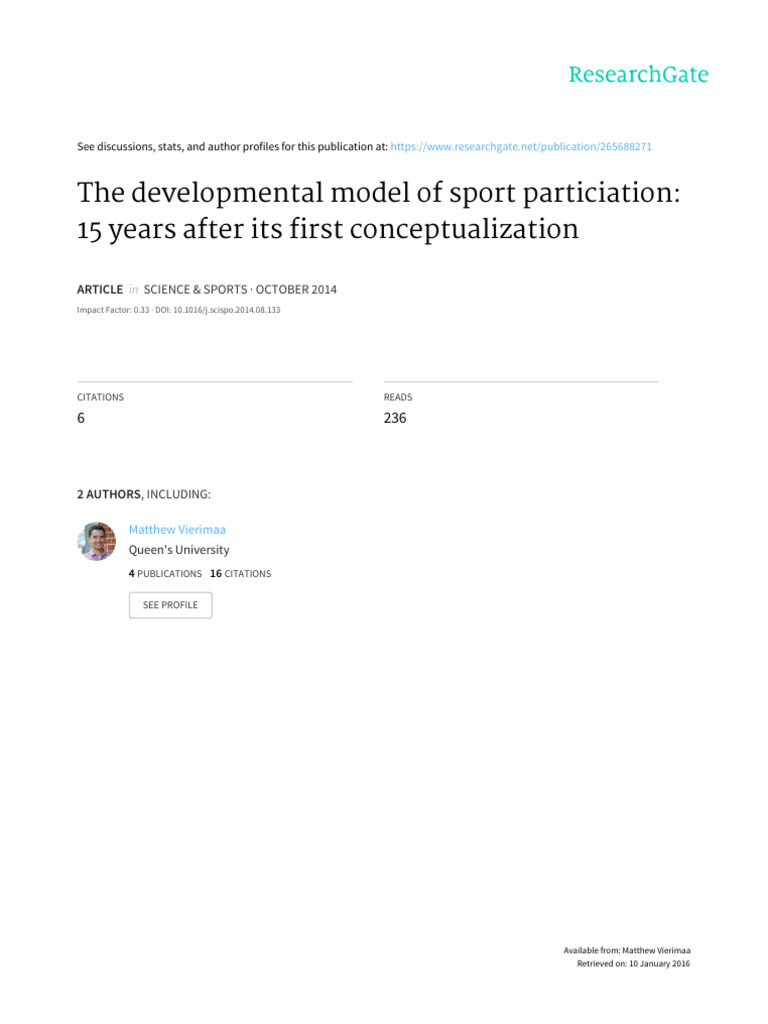 DMSP: 15 Years of Athlete Development | PDF | Motivation | Motivational