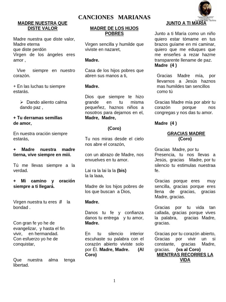 Cantos A La Virgen MARIA | PDF | María, madre de Jesús | Oración