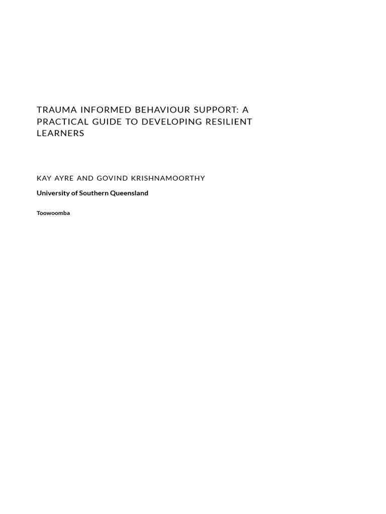 Trauma Informed Behaviour Support A Practical Guide To Developing ...