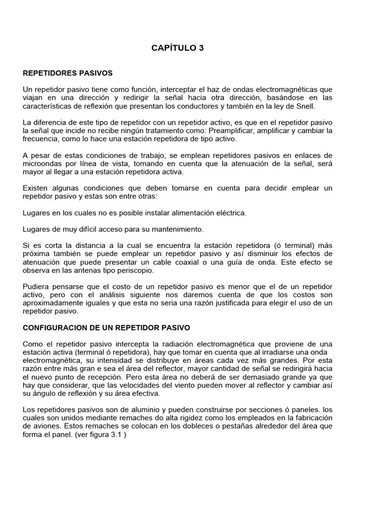 Funcionamiento y Diseño de Repetidores Pasivos | PDF | Antena (Radio ...