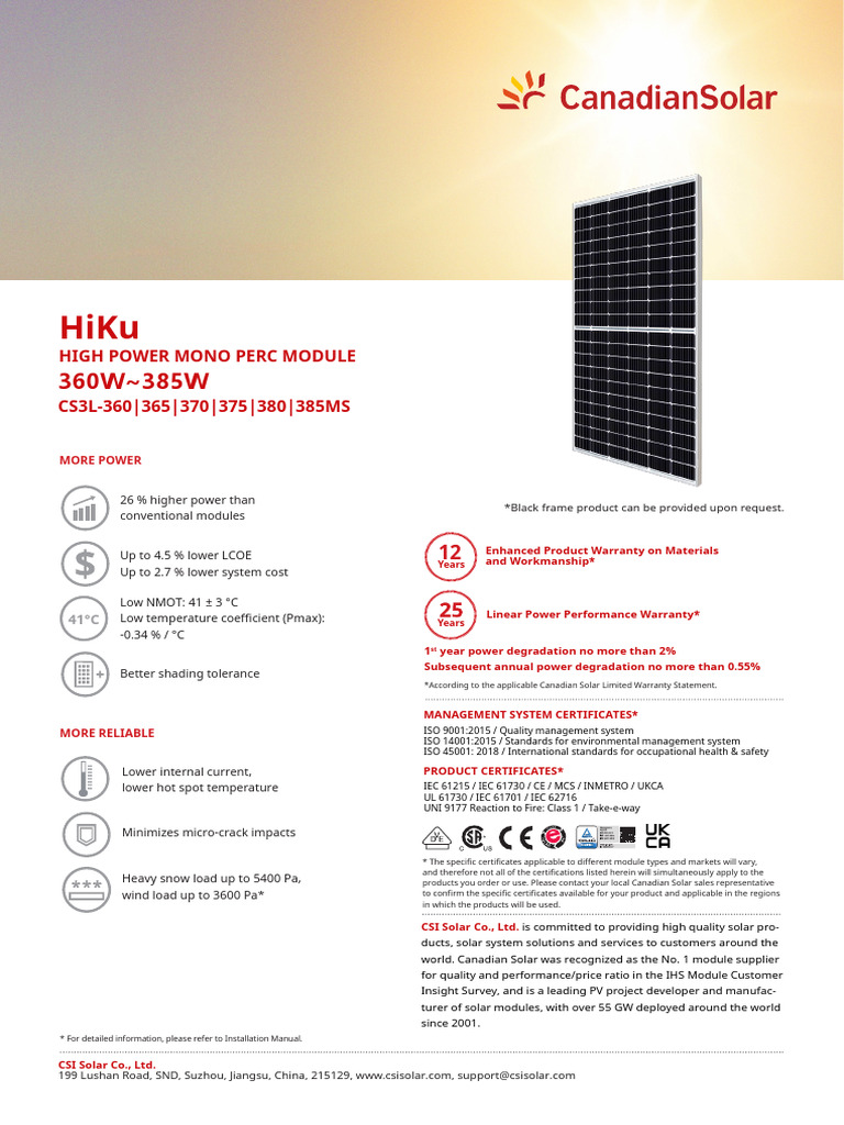 High Power Mono Perc Module | PDF | Solar Panel | Electric Power