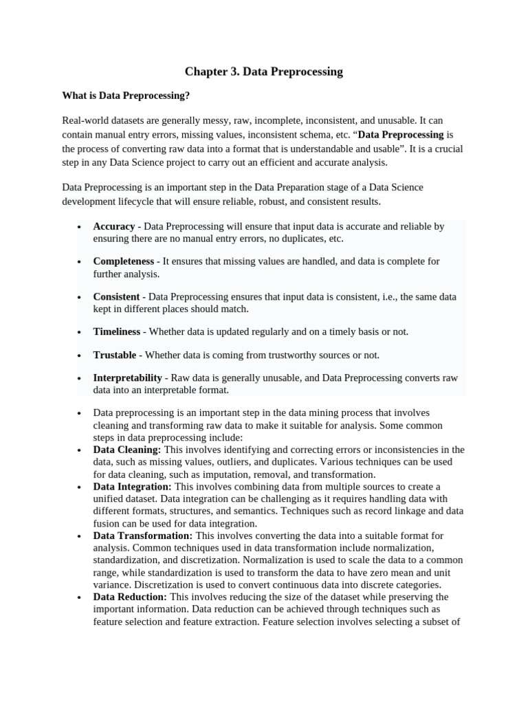 Chap.3 Data Preprocessing | PDF | Level Of Measurement | Data Chap.3 Data Preprocessing | PDF | Level Of Measurement | Data