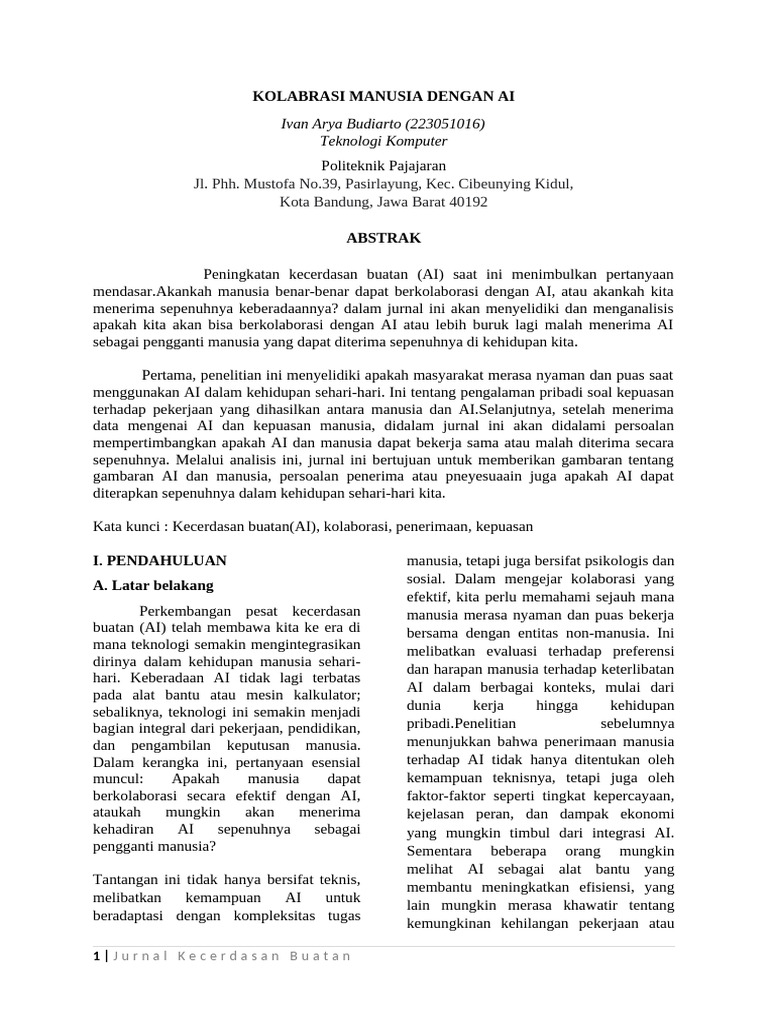 Kolabrasi Manusia Dengan Ai | PDF