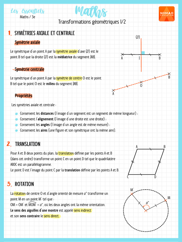 Symétries axiale et centrale en maths | PDF | Symétrie | Concepts ...