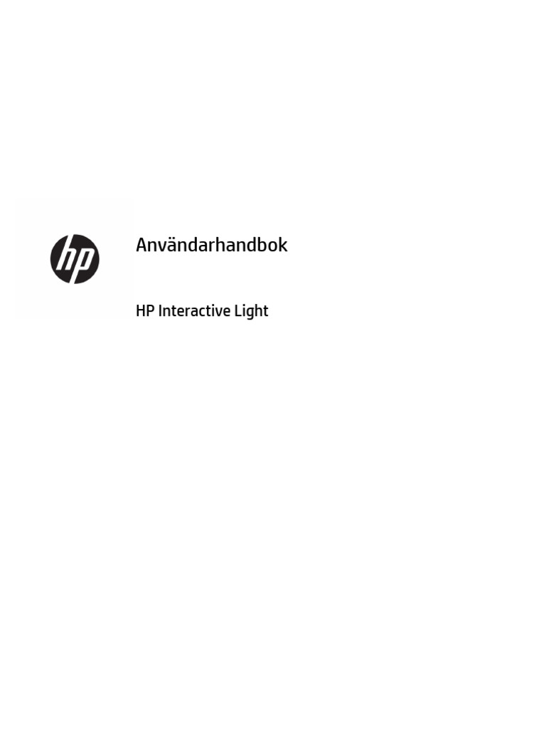 Användarhandbok: HP Interactive Light | PDF